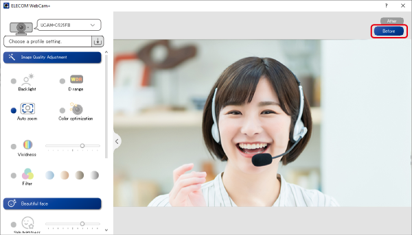 Screen - ELECOM WebCam+ help