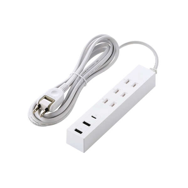 コード付きUSBタップ(3m/A×2+C×1) - ECT-38-3A2C30WH